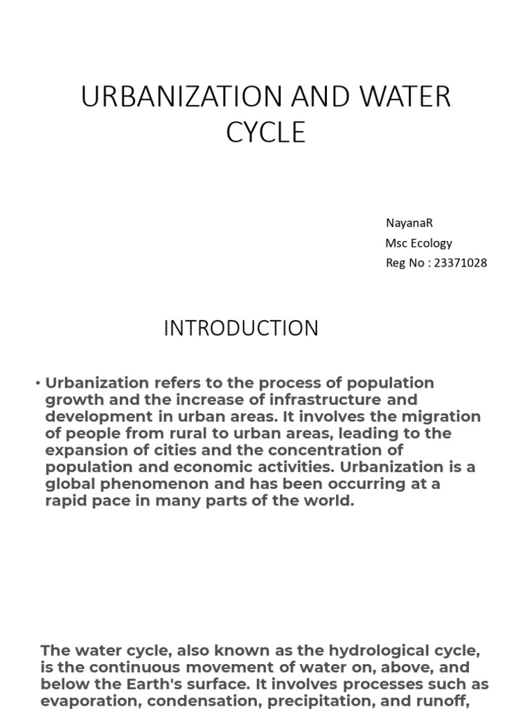 Urbanization's Impact on Water Cycle | PDF | Surface Runoff | Stormwater