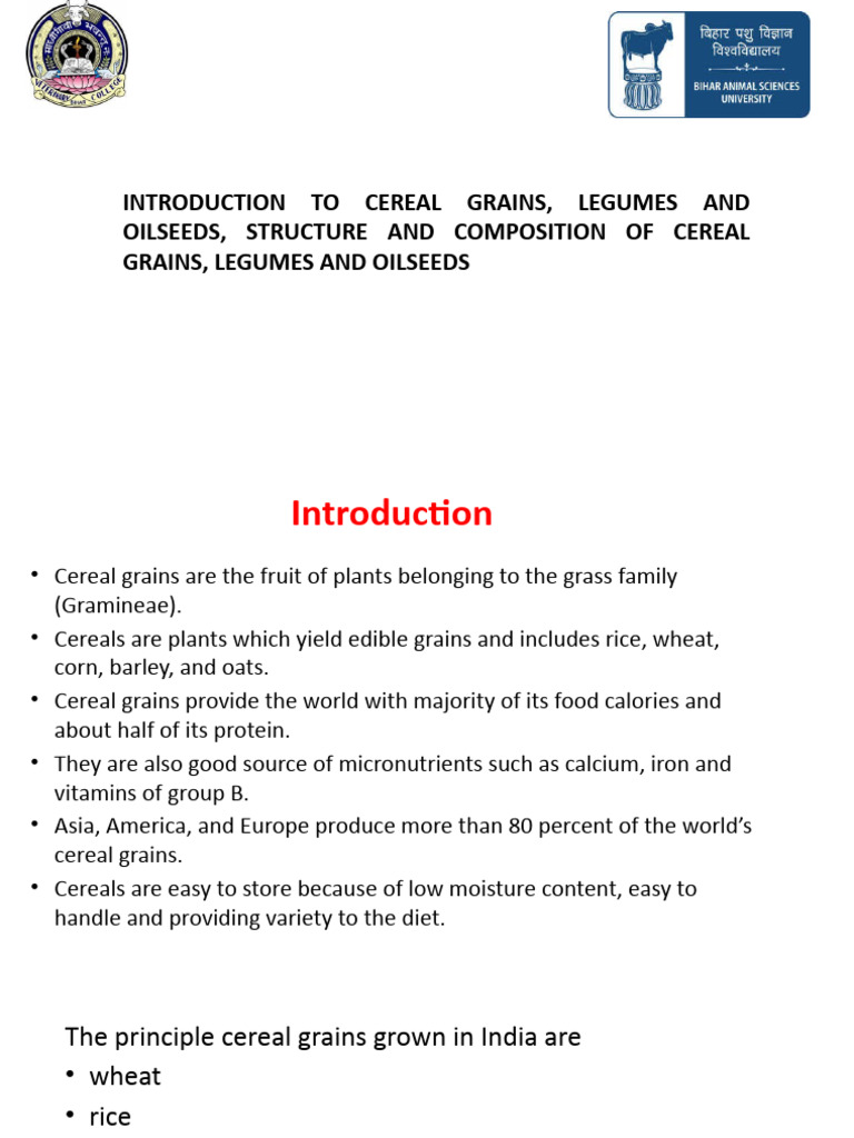 Cereal Grains Legumes and Oil Seeds | PDF | Seed | Legume