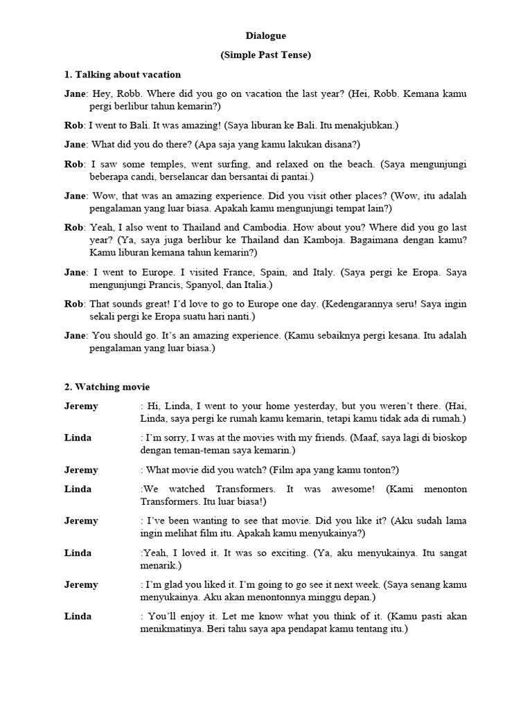 Dialog 1 kelas | PDF