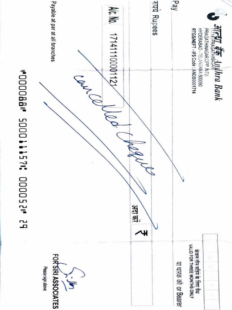 Cancelled Cheque | PDF