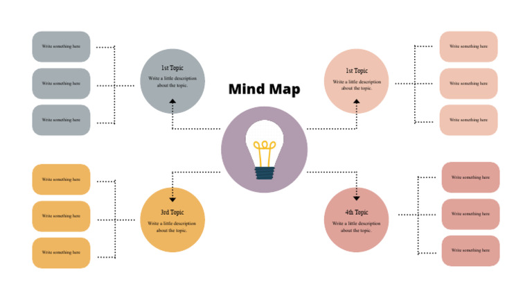 Peach Yellow Grid Mind Map Brainstorm | PDF