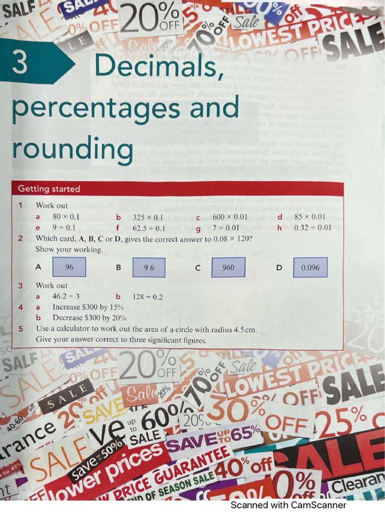 Y9 - Chapter03 - Decimals,% & Rounding | PDF