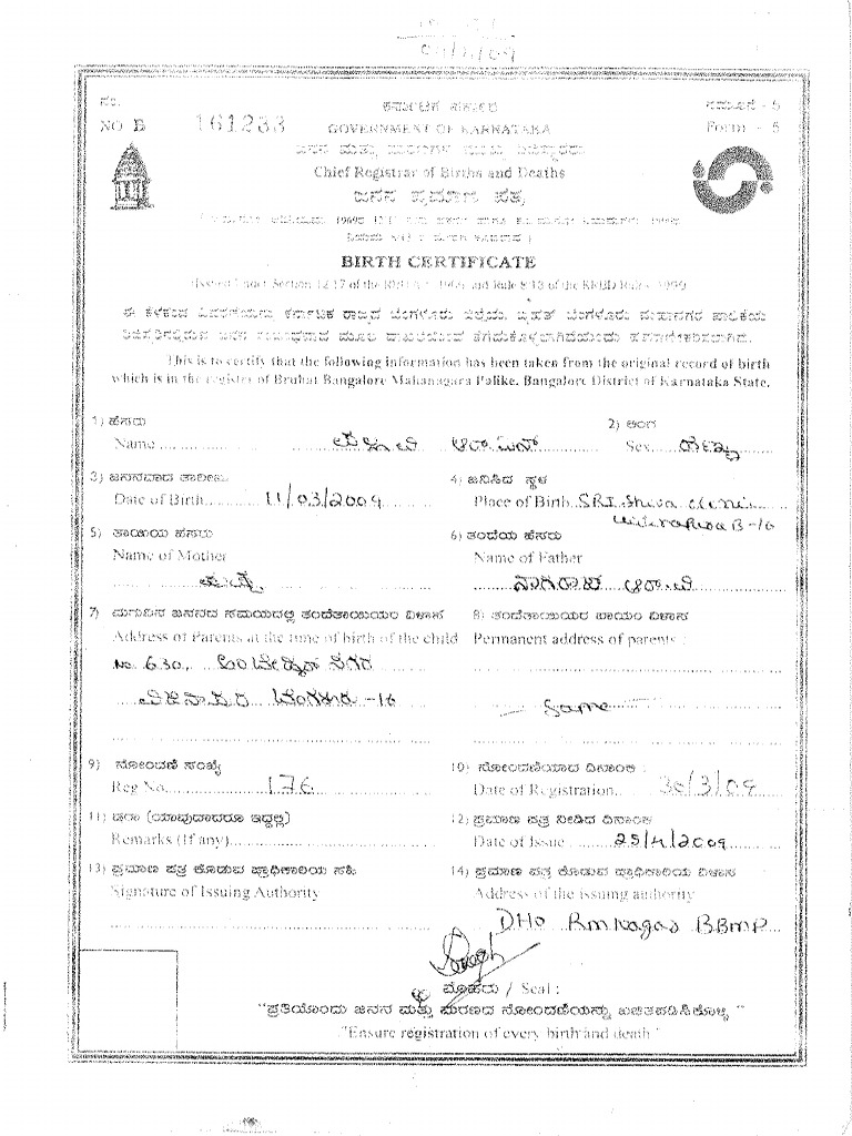 Birth Certificate | PDF