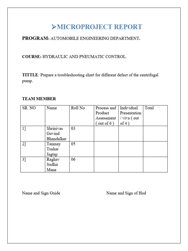 Microproject Report HPC | PDF | Pump | Turbomachinery