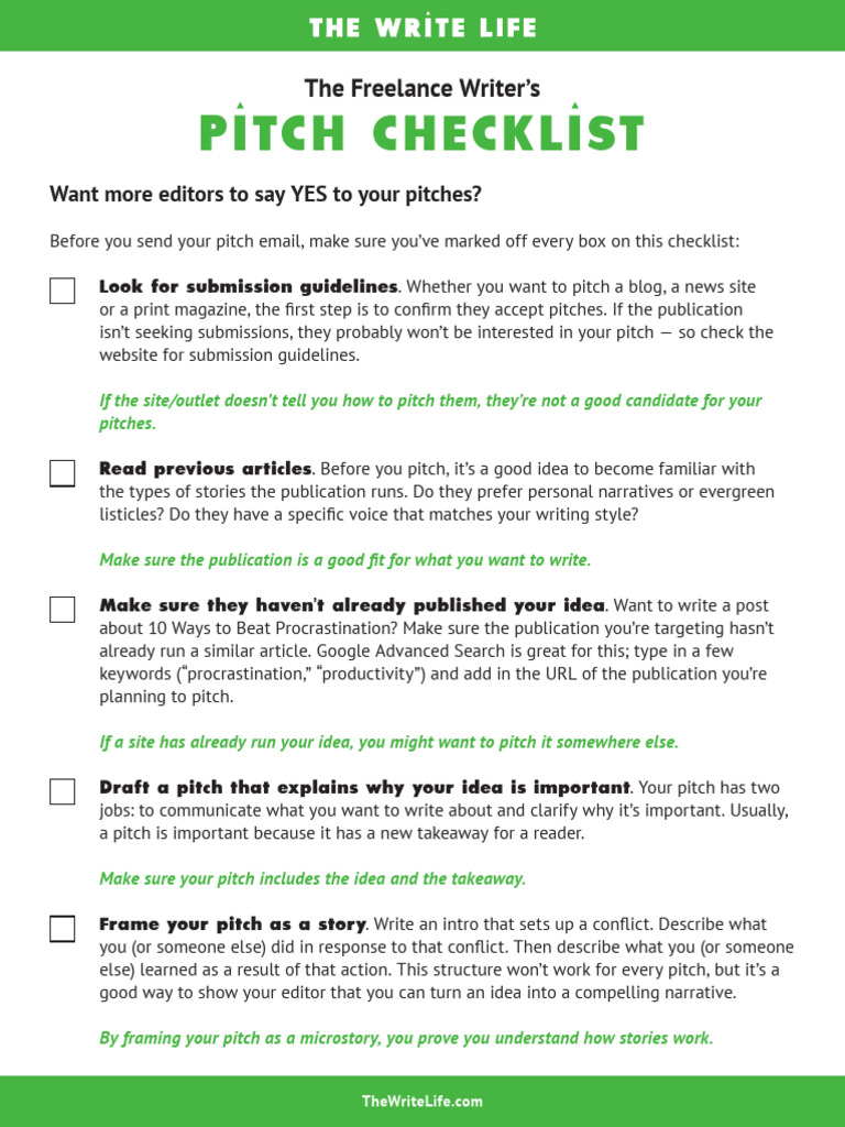 TWL Pitch Checklist Final | PDF | Communication | Human Communication