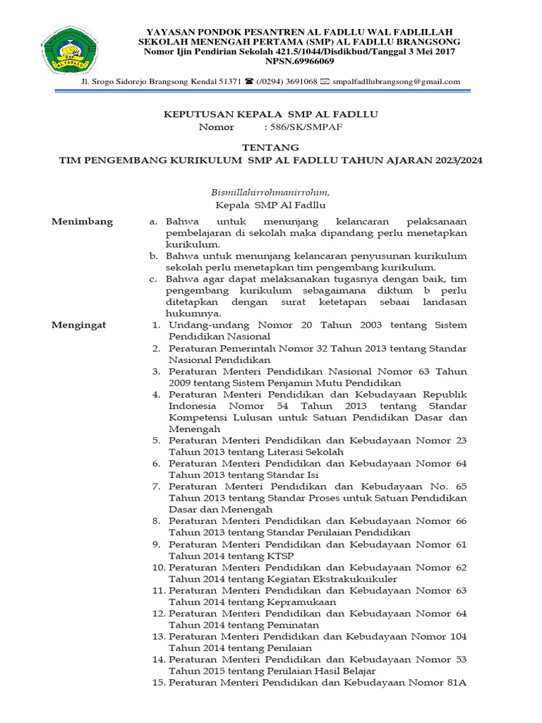 SK TPK SMP Af 2324 | PDF