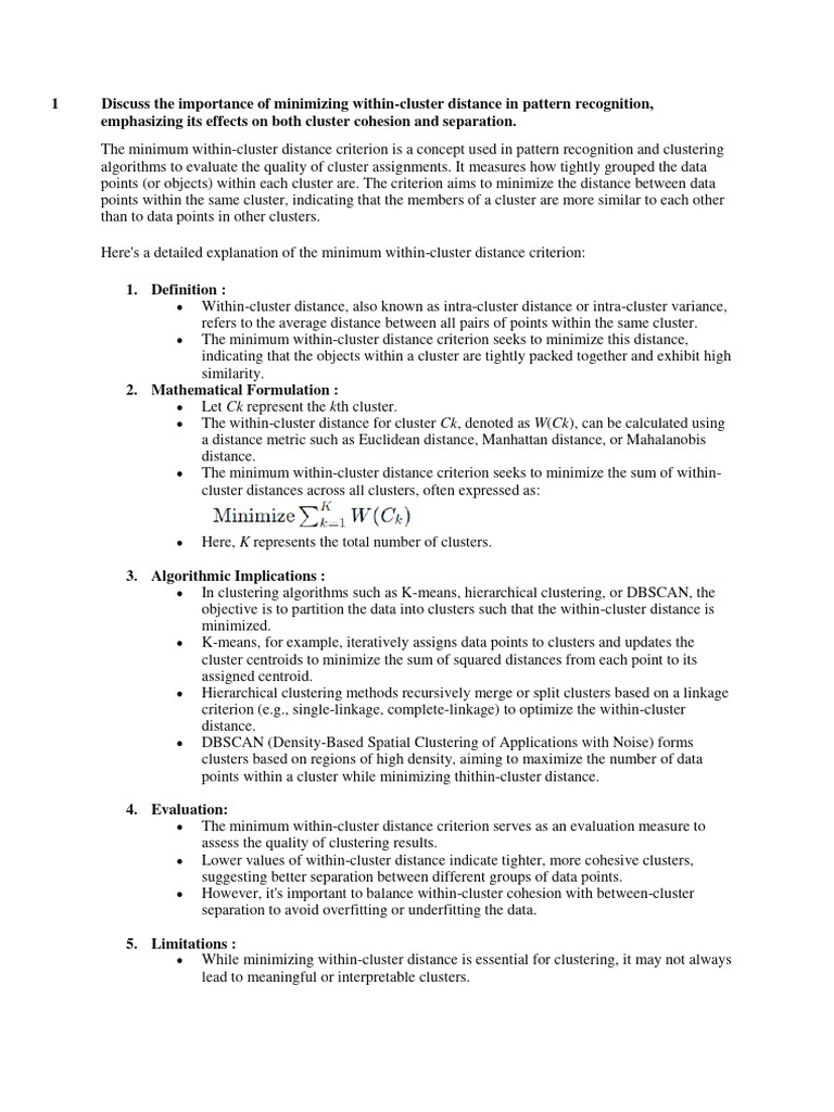 10 Marks Questions | PDF | Cluster Analysis | Spatial Analysis