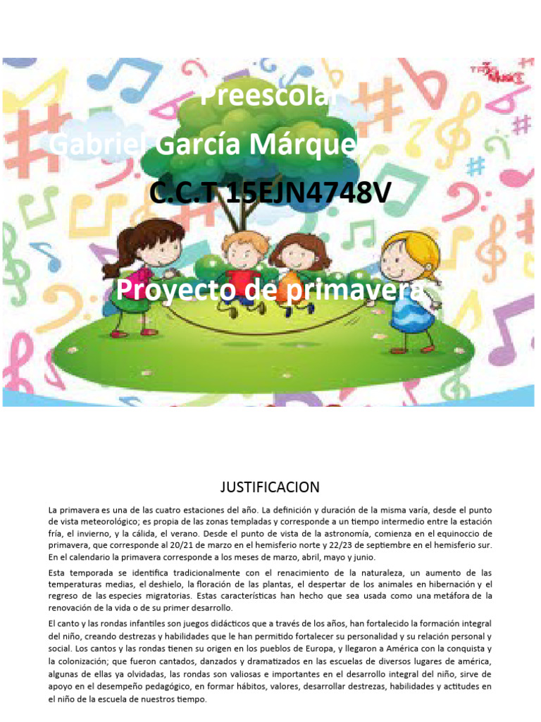 Proyecto de Primavera | PDF | Temporada de primavera) | Estaciones