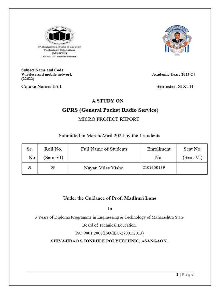 WMN Project | PDF | General Packet Radio Service | Computer Network
