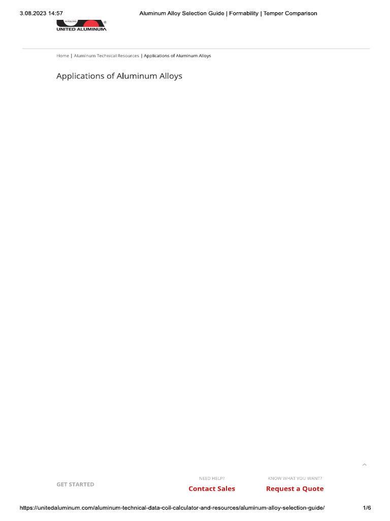 Aluminum Alloys Selection Guide | PDF