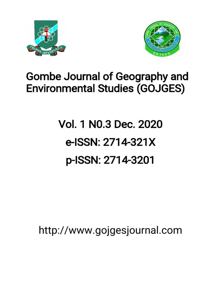 Gombe Journal of Geography and Environmental Studies (GOJGES) Vol. 1 N0 ...