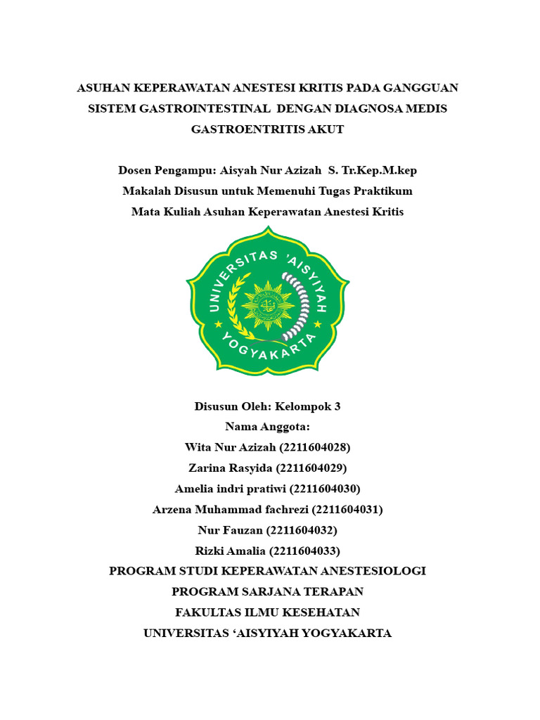 LP Gastroentritis Akut .Kel 3 Askan Kritis | PDF