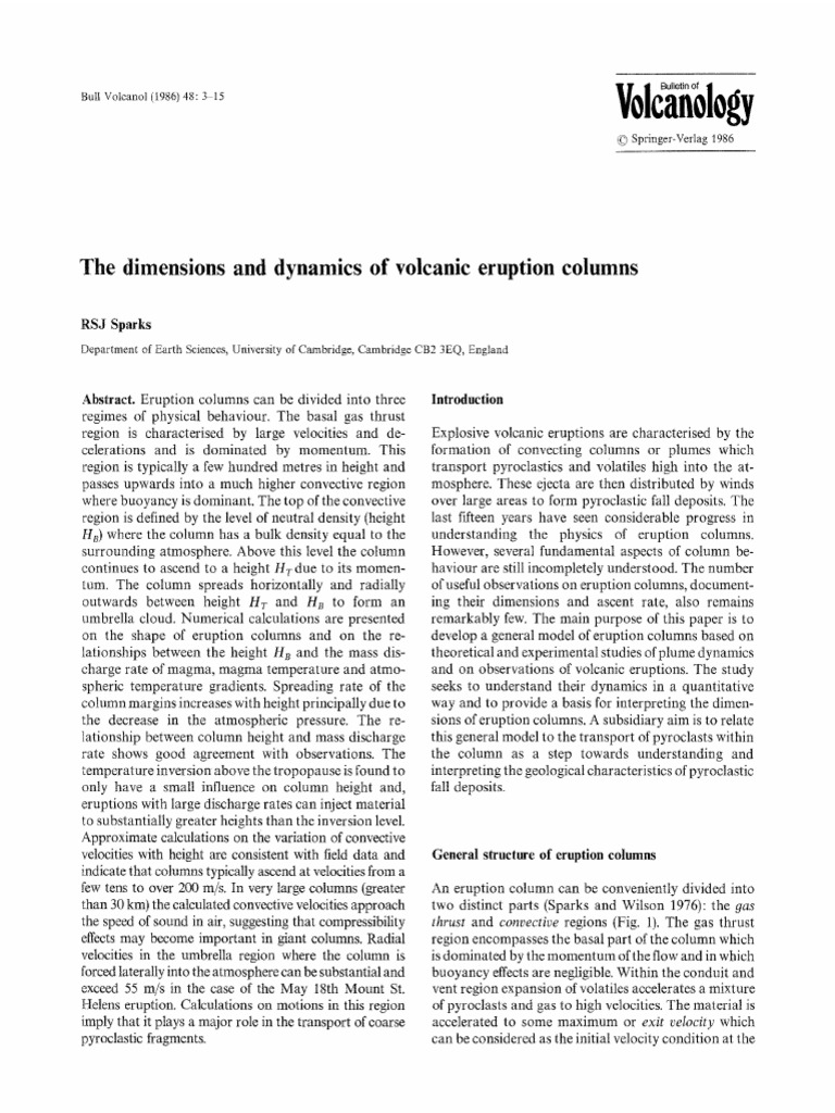 Reference Eruption Column | PDF | Types Of Volcanic Eruptions | Fluid ...