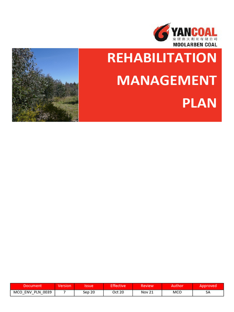 Rehab Plan | PDF | Nature | Ecology
