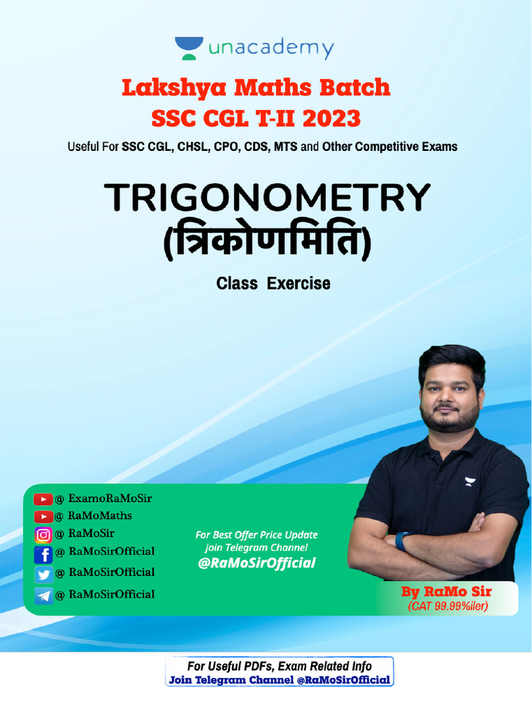 Trigonometry Class Exercise | PDF