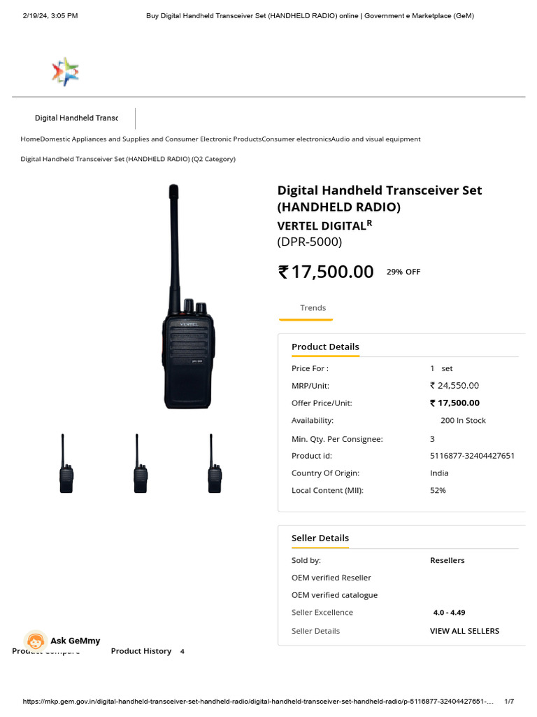 Vertel DPR-5000 Walkie Talkie Manual | PDF | Frequency Modulation ...
