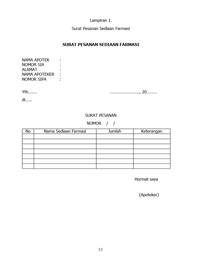 surat pesanan dan formulir pemusnahan di apotek | PDF
