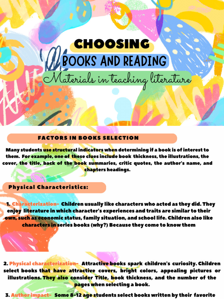Choosing Books and Reading Material in Teaching Literature | PDF ...