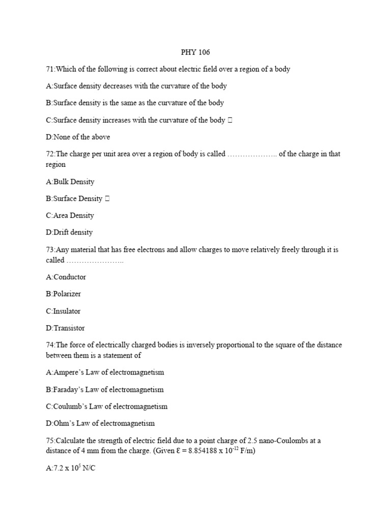 PHY 106 Tutorial iNSIDEKWASU - COM.NG | PDF