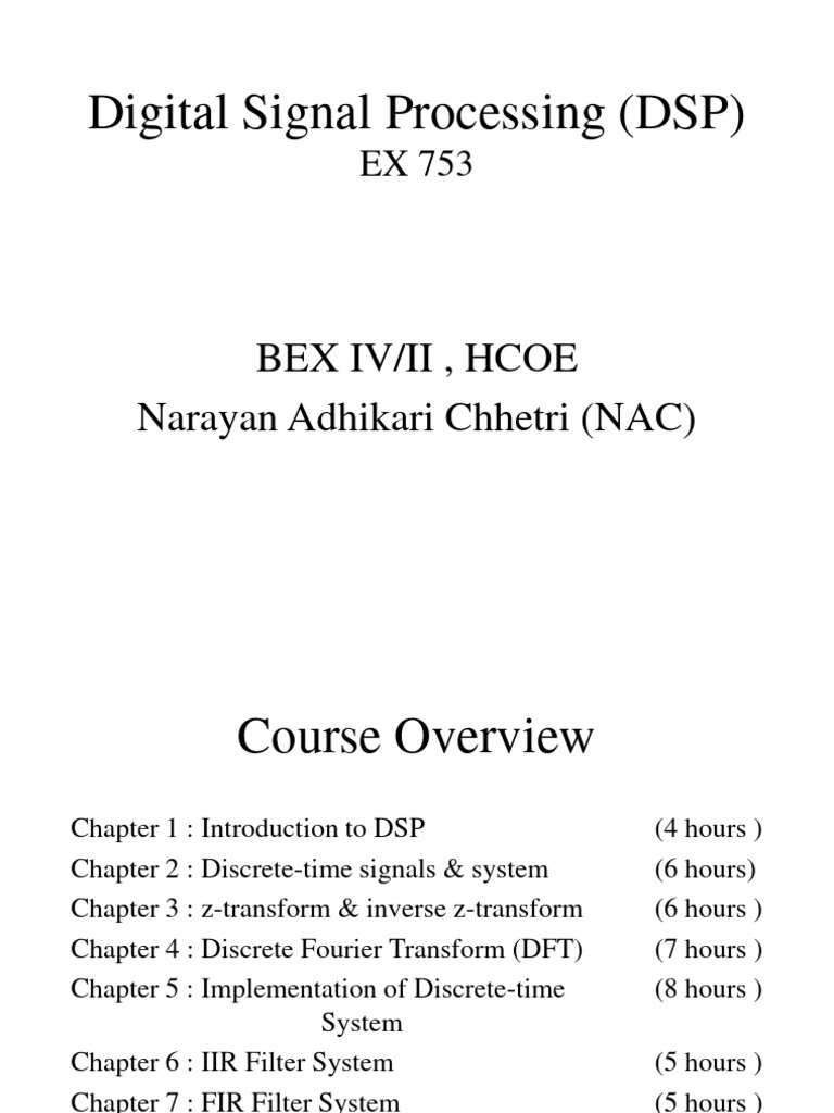 CH-1 Introduction DSP (1) | PDF | Digital Signal Processing | Analog To Digital Converter