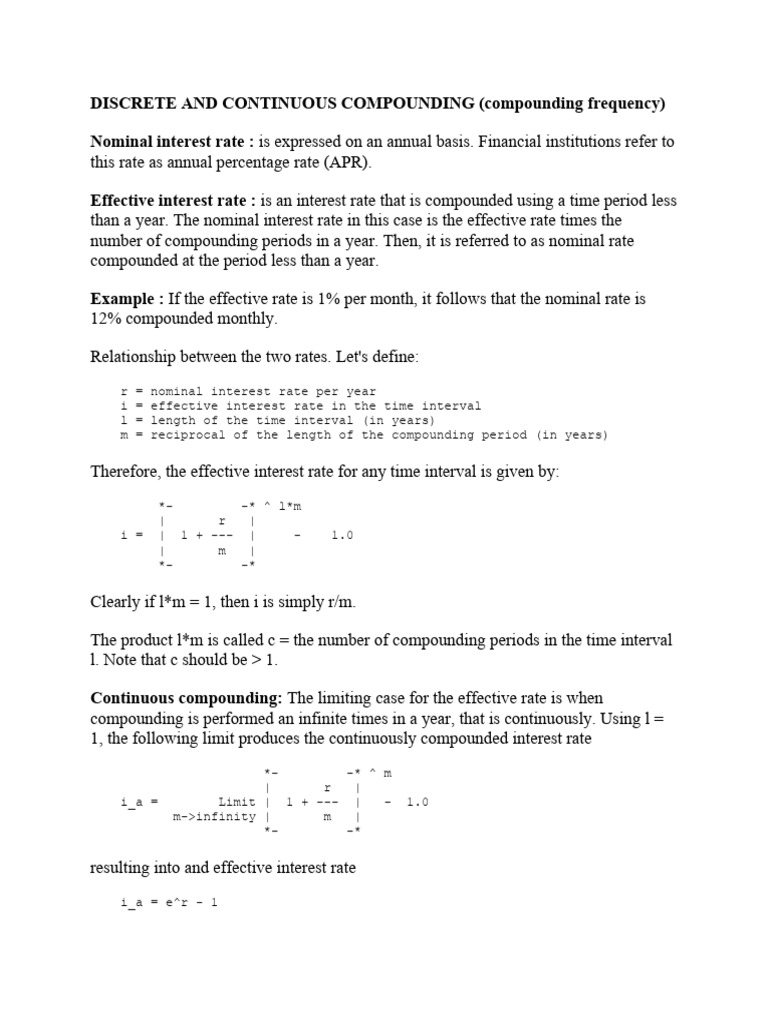 Discrete-and-contiuos-compounding | PDF | Compound Interest | Interest