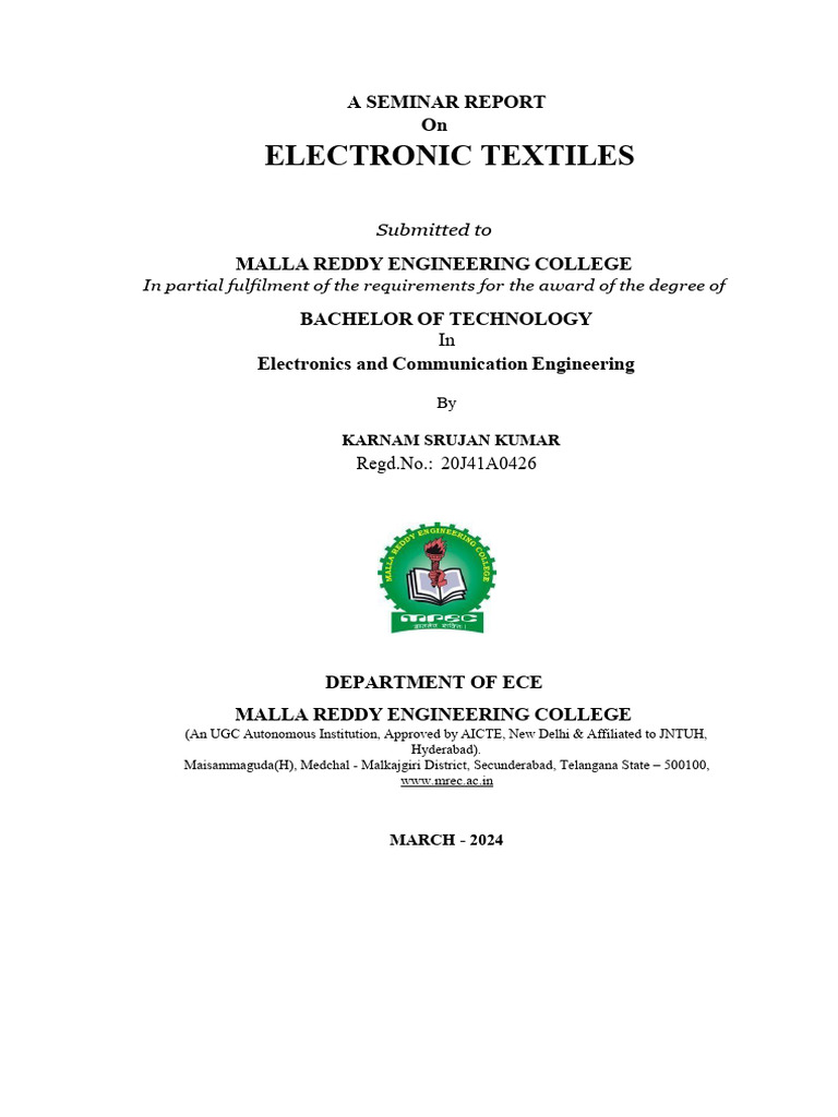 e Textiles Documentation | PDF | E Textiles | Textiles