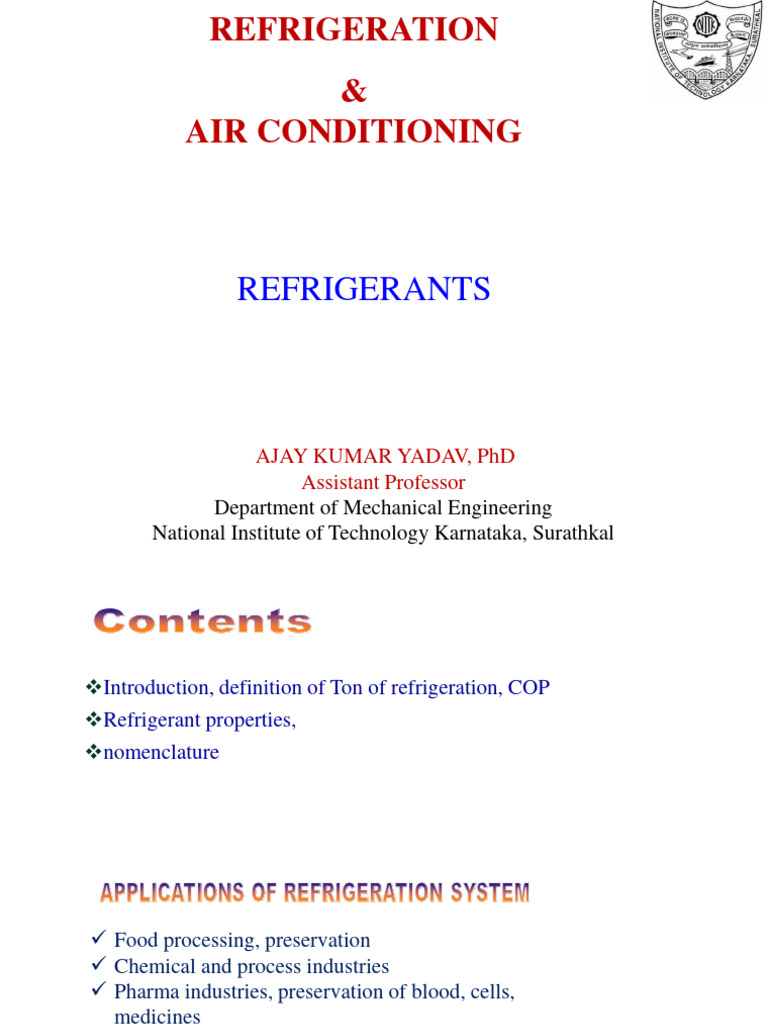 Refrigerants | PDF | Air Conditioning | Refrigeration
