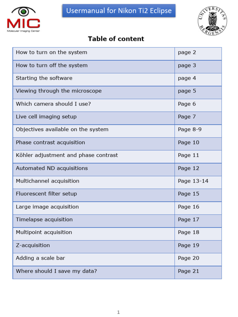 Nikon Eclipse Ti2 User Guide 2022 | PDF | Camera | Aperture