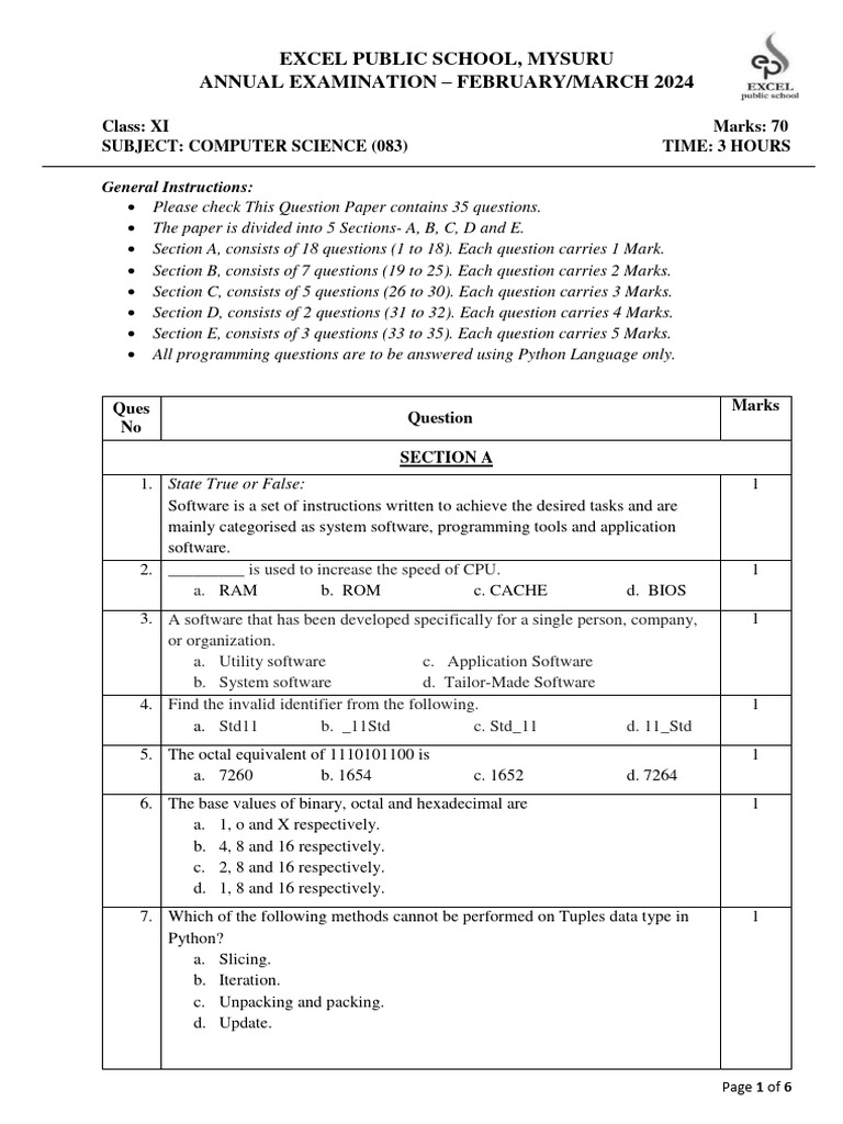 Class 11 QP | PDF | Software | Http Cookie