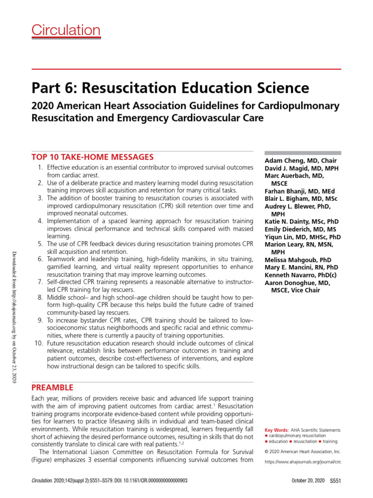 Part 6 Resuscitation Education Science | PDF | Cardiopulmonary ...