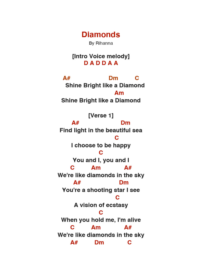 Diamonds | PDF | Songs | Pop Songs