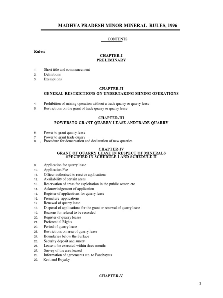 Minor Mineral Rule-1996 | PDF | Lease | Auction