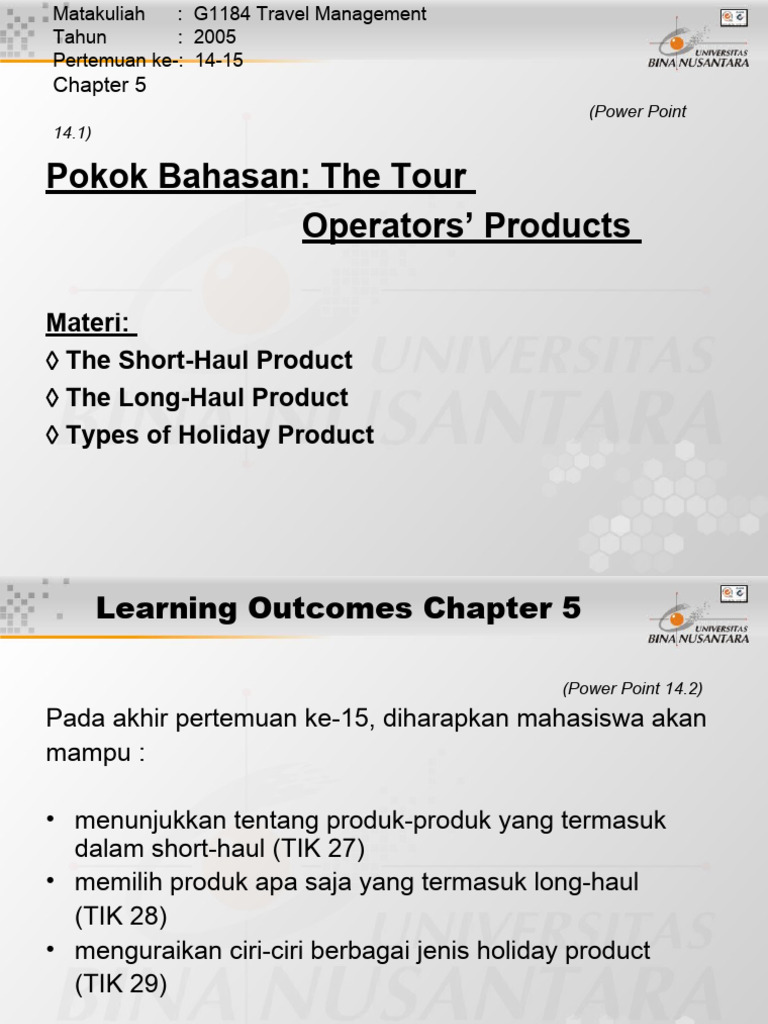 Fdocuments - in - Pokok Bahasan The Tour Operators Products Materi The Short Haul Product | PDF ...