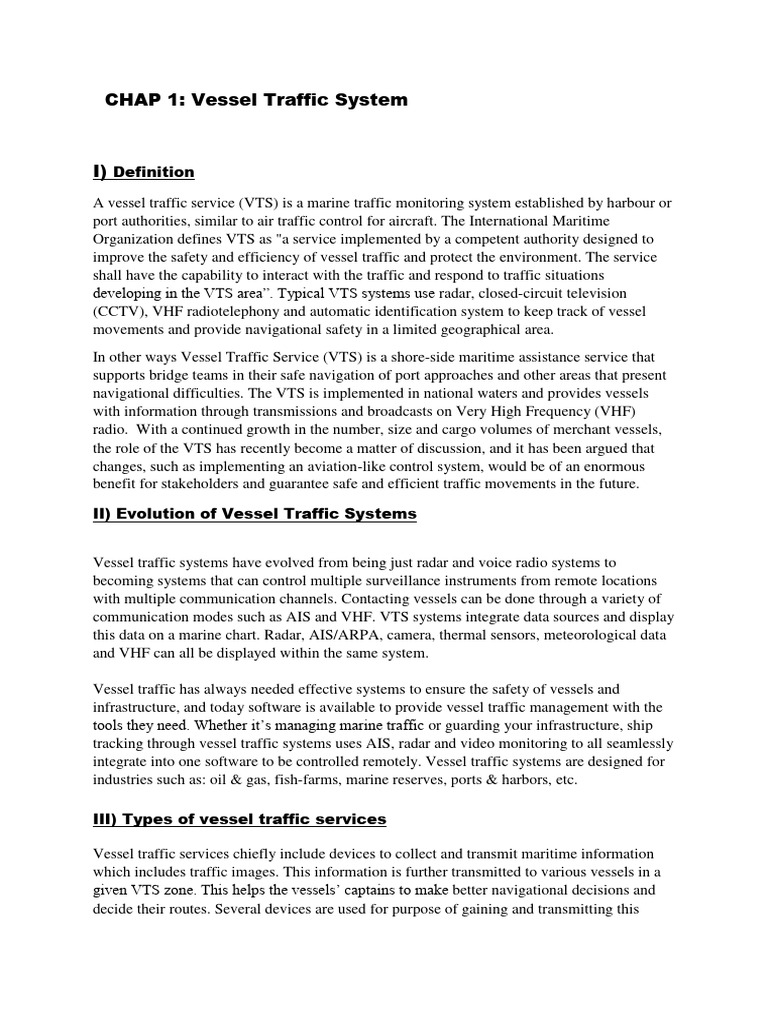 CHAP 1: Vessel Traffic System | PDF | Telecommunications Engineering ...
