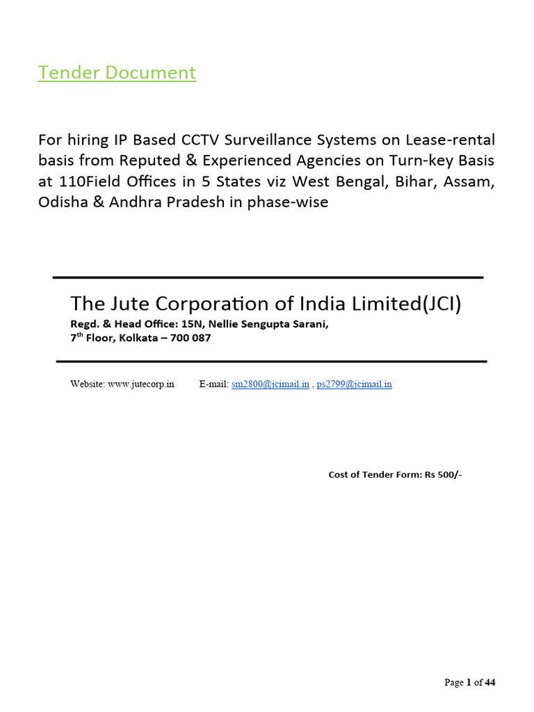 CCTV TENDER | PDF | Closed Circuit Television | Computing CCTV TENDER | PDF | Closed Circuit Television | Computing