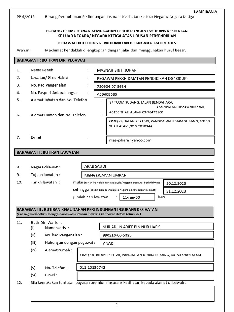 Borang Insuran | PDF