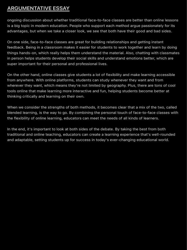 Argumentative Essay | PDF