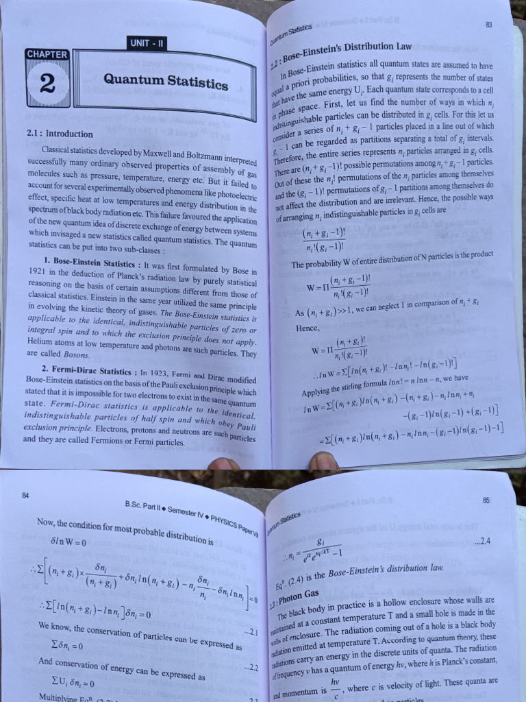 quantum statistics | PDF | Physics | Theoretical Physics