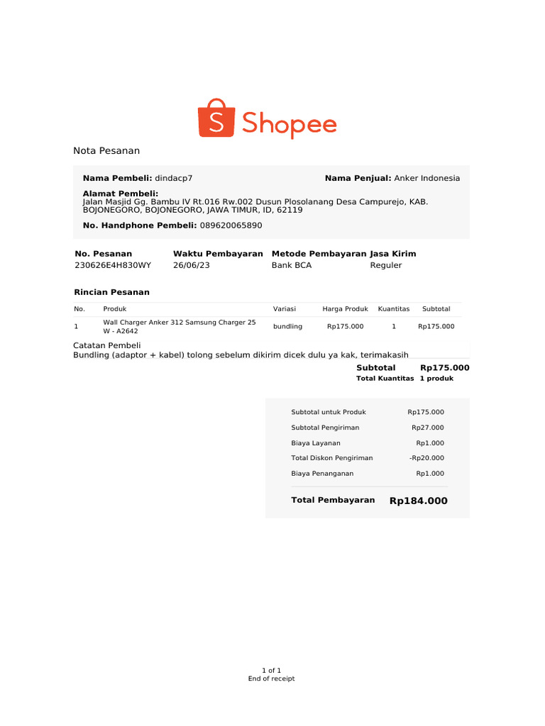 Invoice Anker | PDF