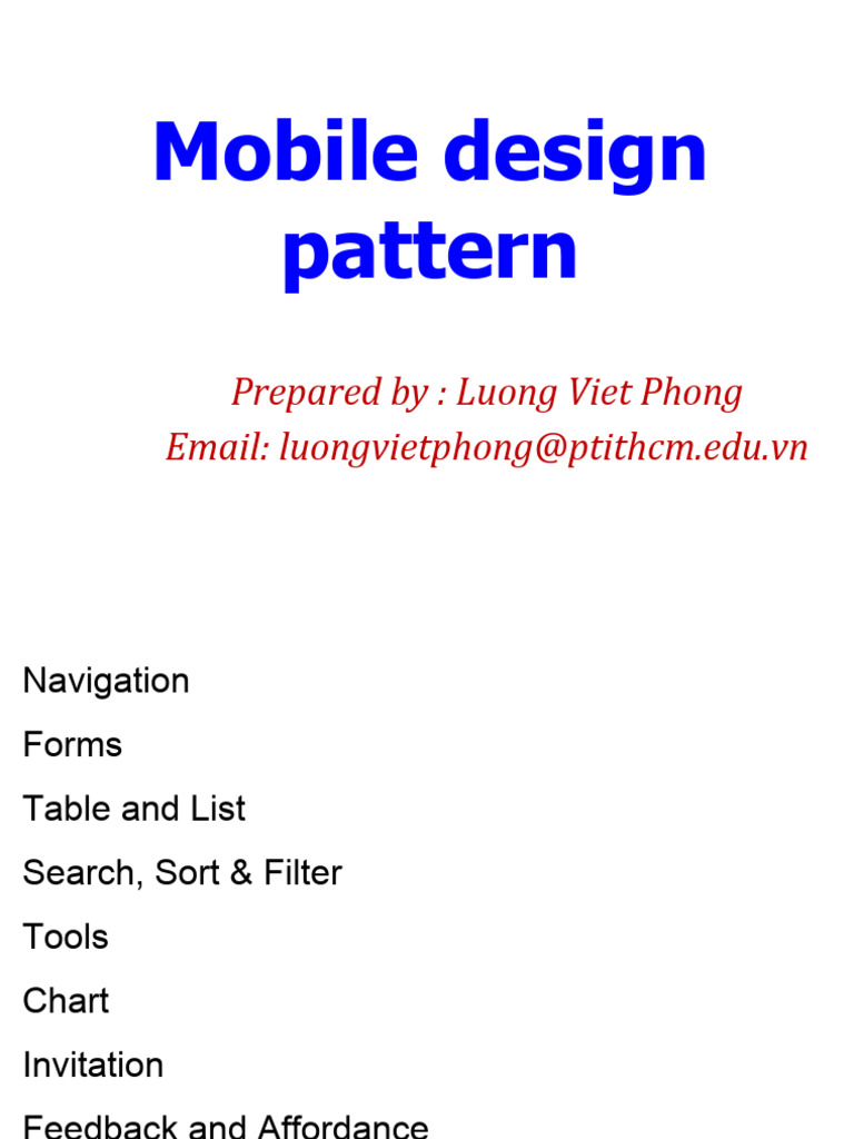 Mobile Design Pattern | PDF | Computers