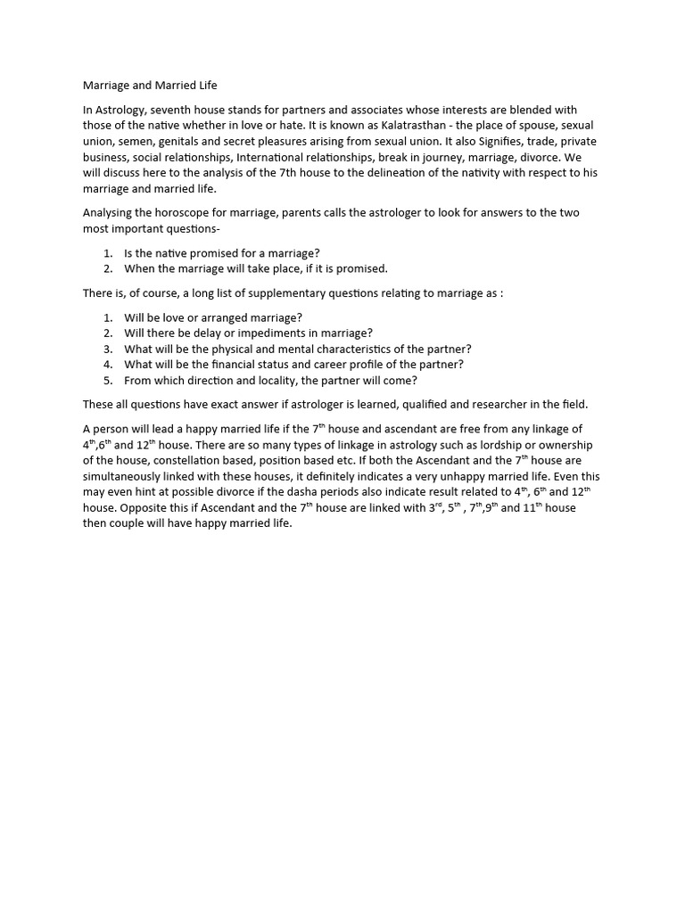 Marriage and Married Life | PDF