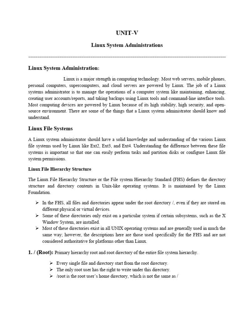 Unit-V (Operating System) | PDF | Linux | Operating System Unit-V (Operating System) | PDF | Linux | Operating System