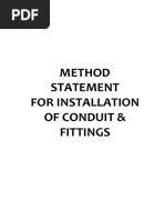Method Statement For Installation of Electrical PVC Conduits and ...
