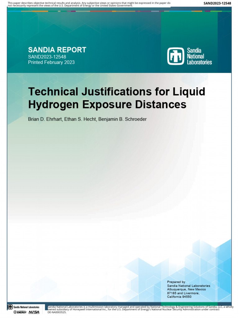 Liquid Hydrogen Storage Distance Justifications | PDF | Risk | Risk ...
