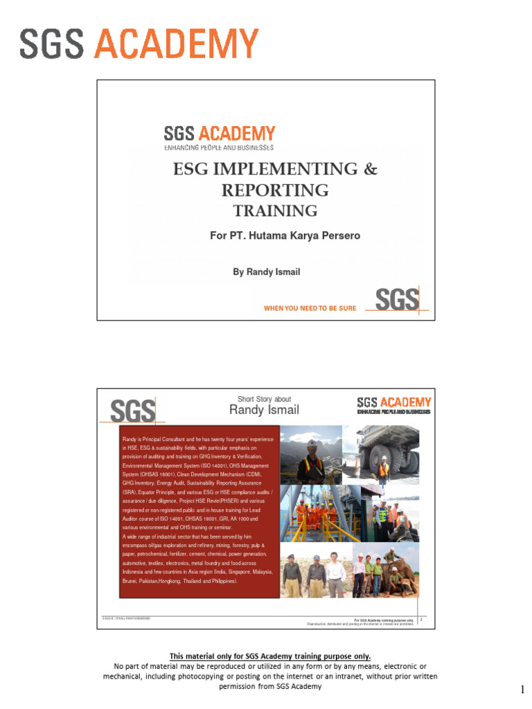 HK - ESG Implementation & Reporting Training - Rev0 | PDF | Economies ...