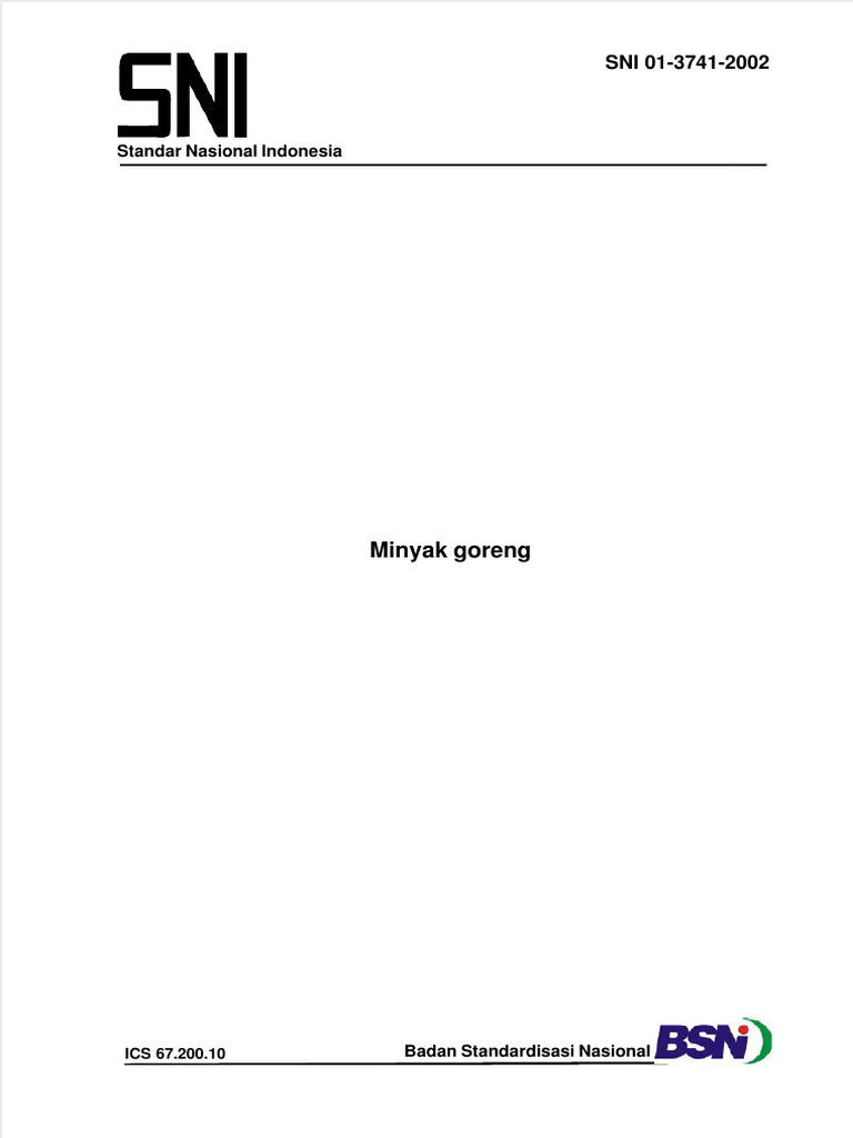 Standar SNI Minyak Goreng 2002 | PDF