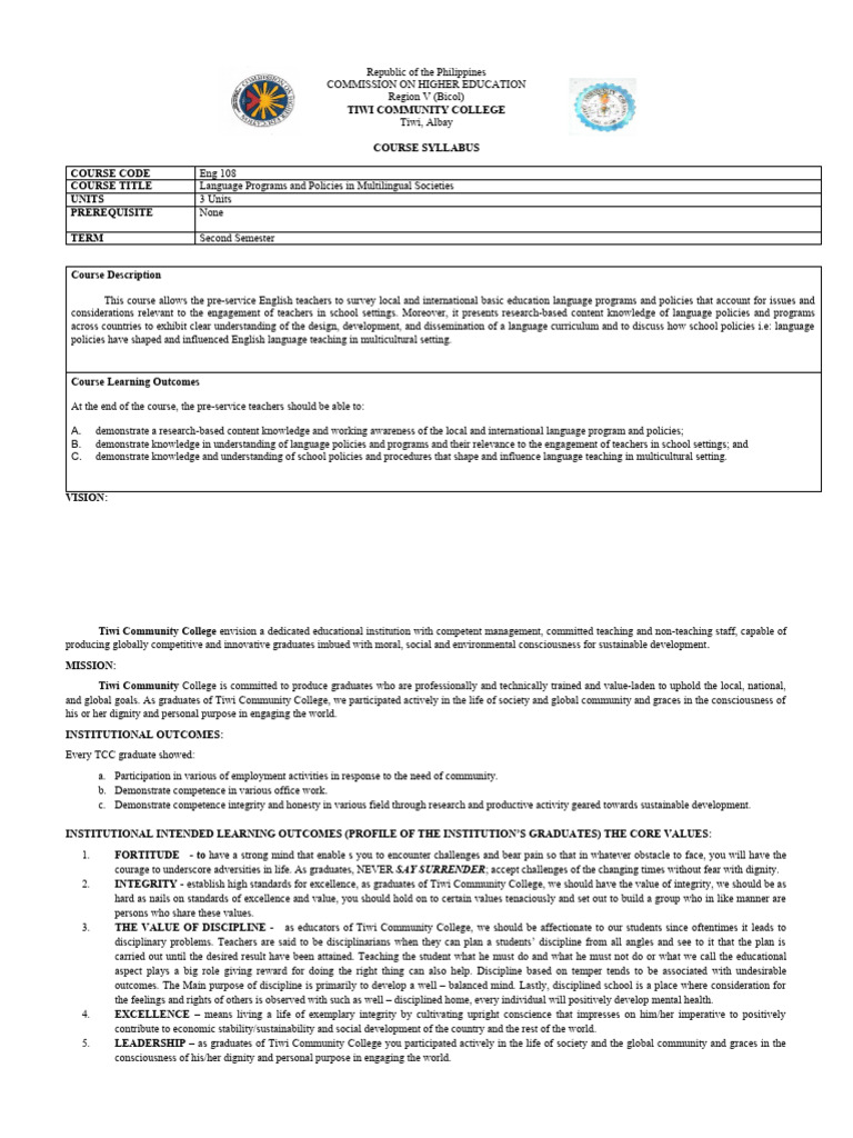 Syllabus | PDF | Multilingualism | Disciplines