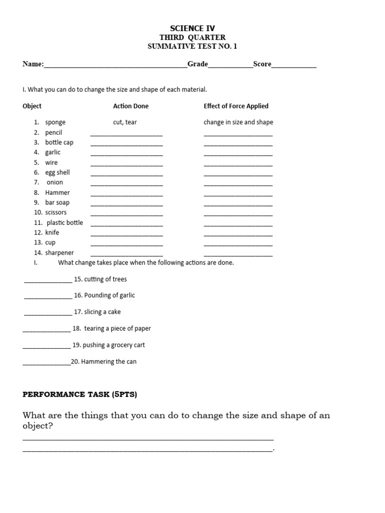 3RD QUARTER Science Summative | PDF | Heat Transfer | Sound