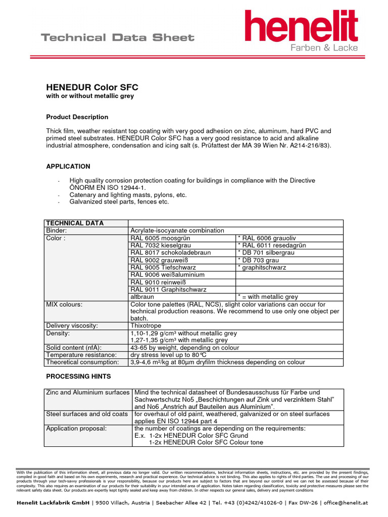 HENEDUR Color SFC_eng | PDF | Materials | Physical Sciences