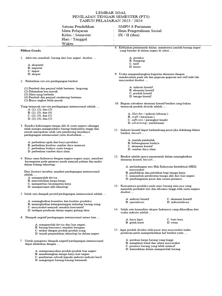 MId Kls 9 SM II 23-24 | PDF